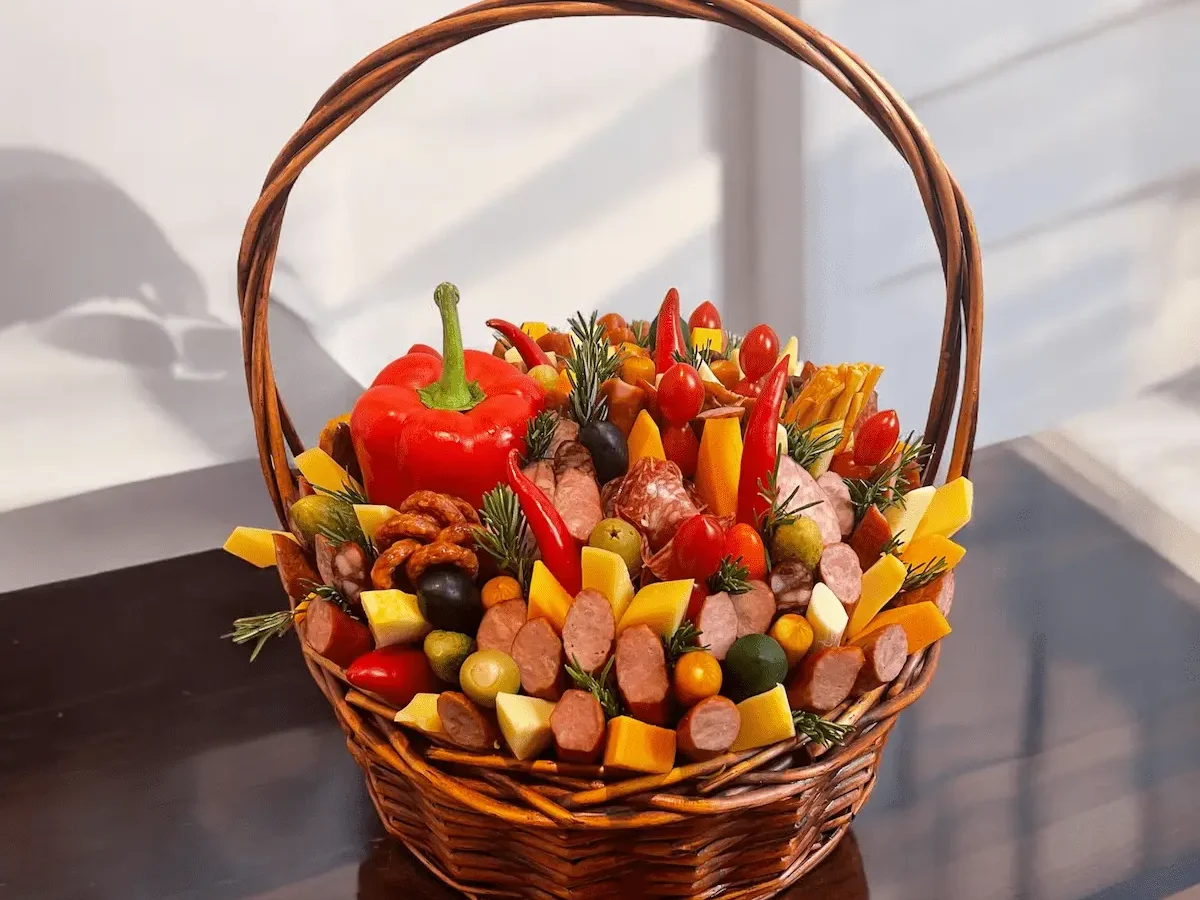 Deluxe Meat Gift Basket Meat Cheese Gift Basket for Men